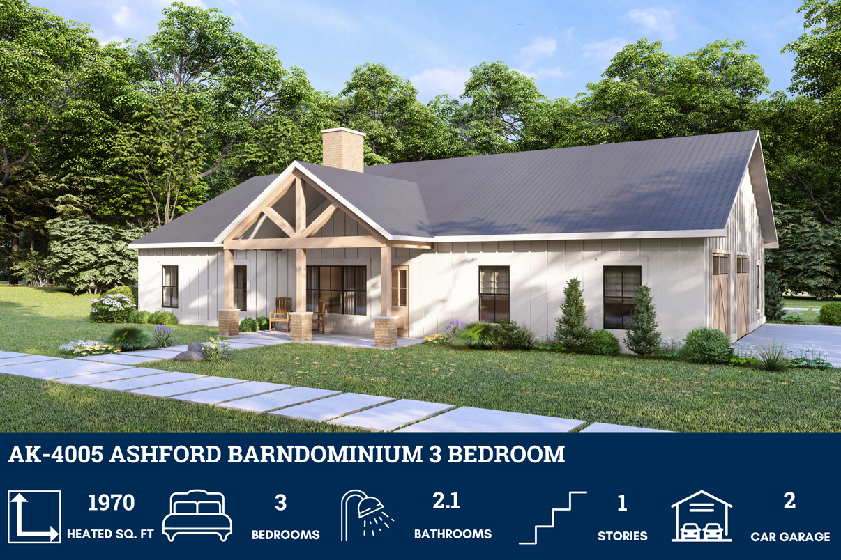 AK-4005 Ashford Barndominium House Plan – Barndominium Plans
