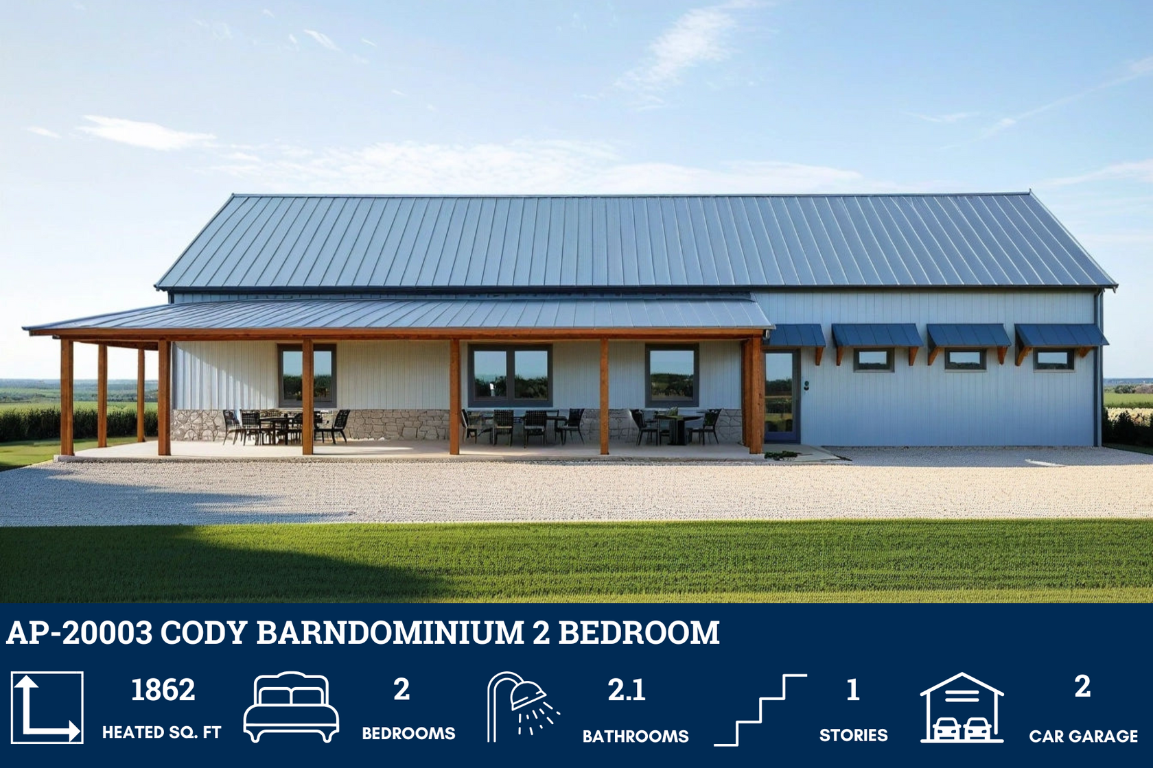 AP-20003 Cody Barndominium House Plan – Barndominium Plans