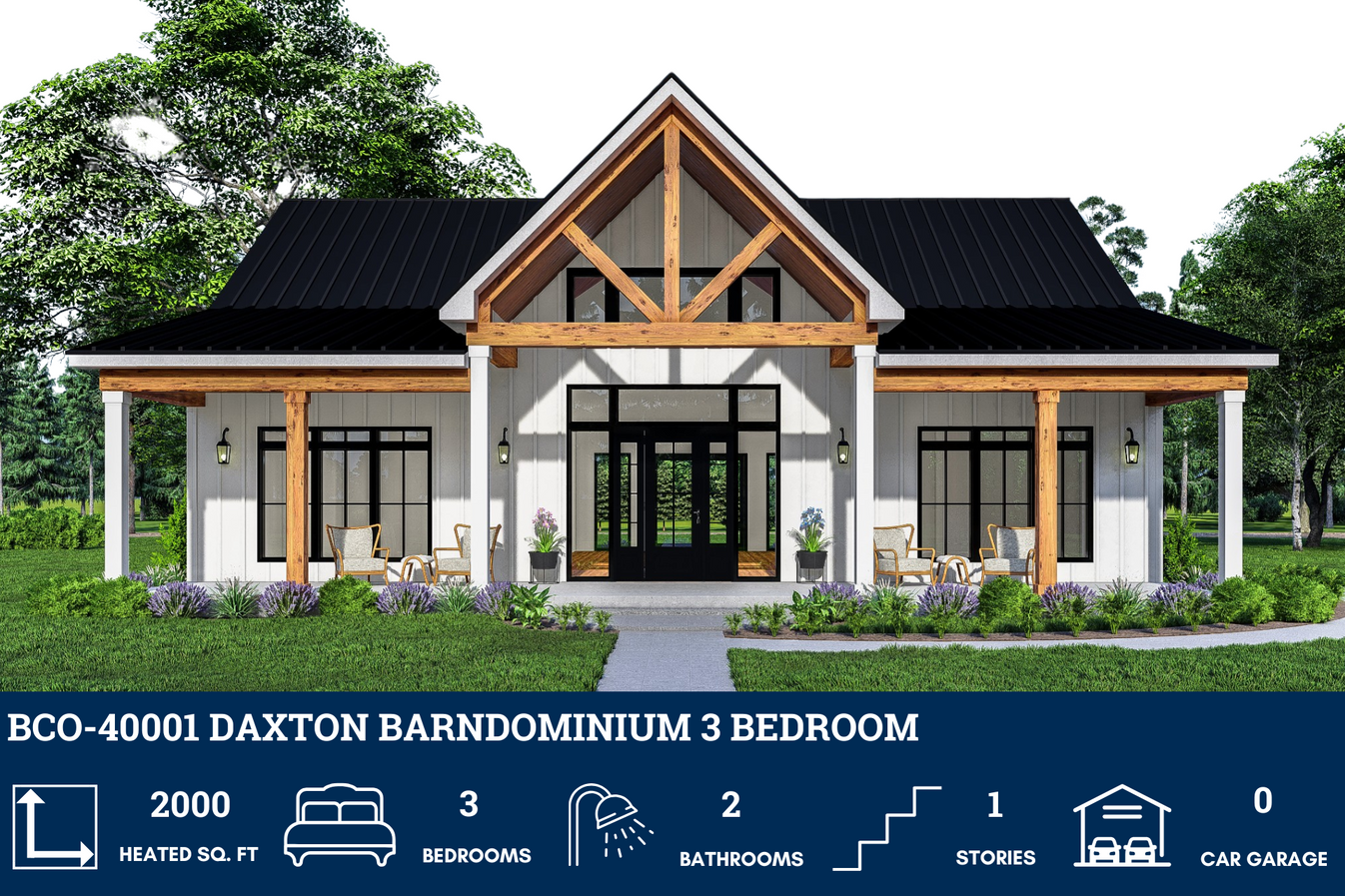 BCO-40001 Daxton Barndominium House Plan – Barndominium Plans