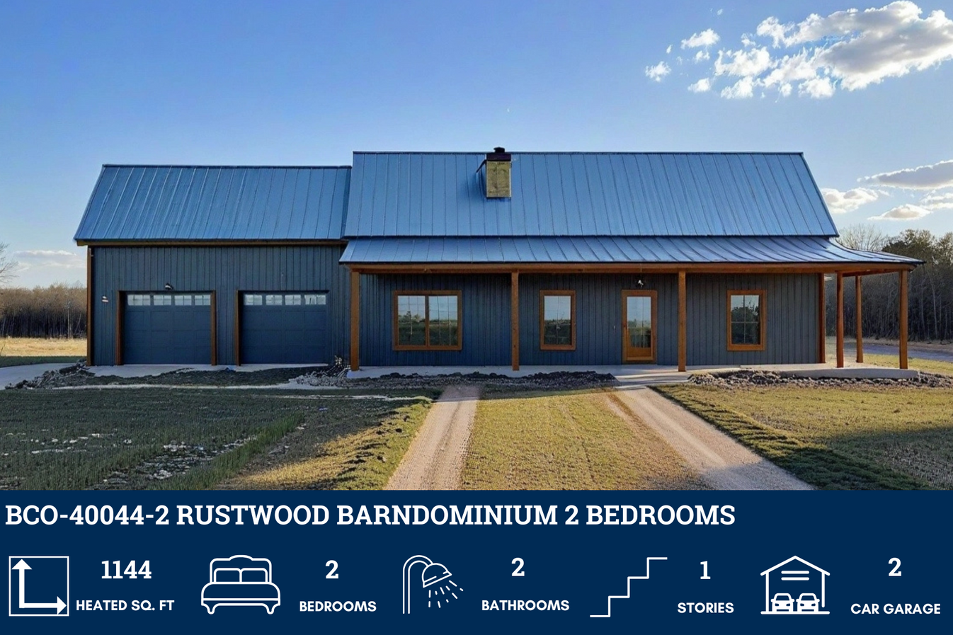 BCO-40044-2 Rustwood Barndominium House Plan – Barndominium Plans