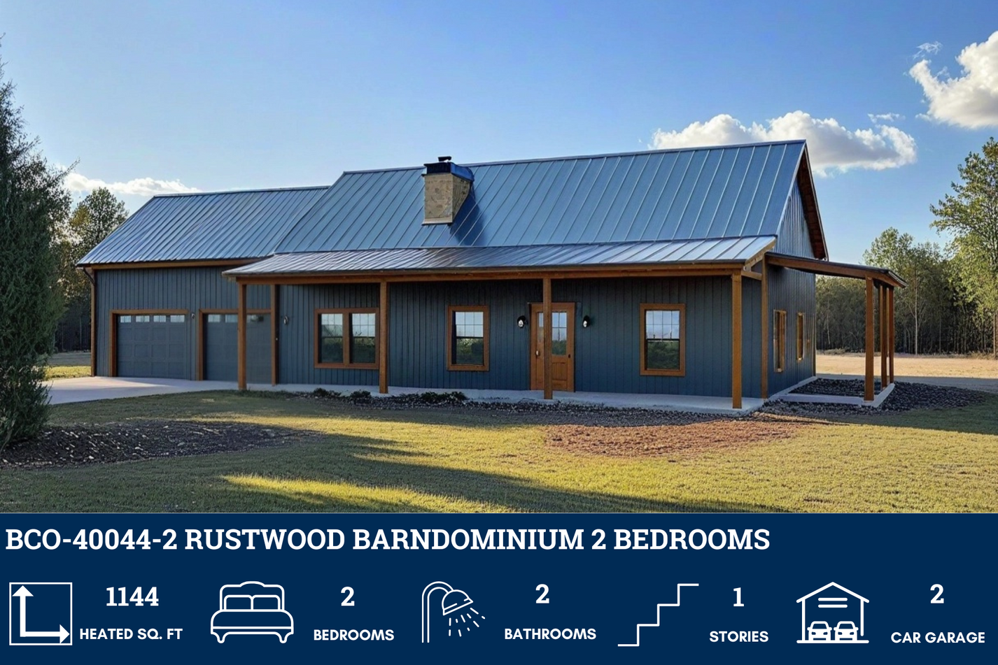 BCO-40044-2 Rustwood Barndominium House Plan – Barndominium Plans