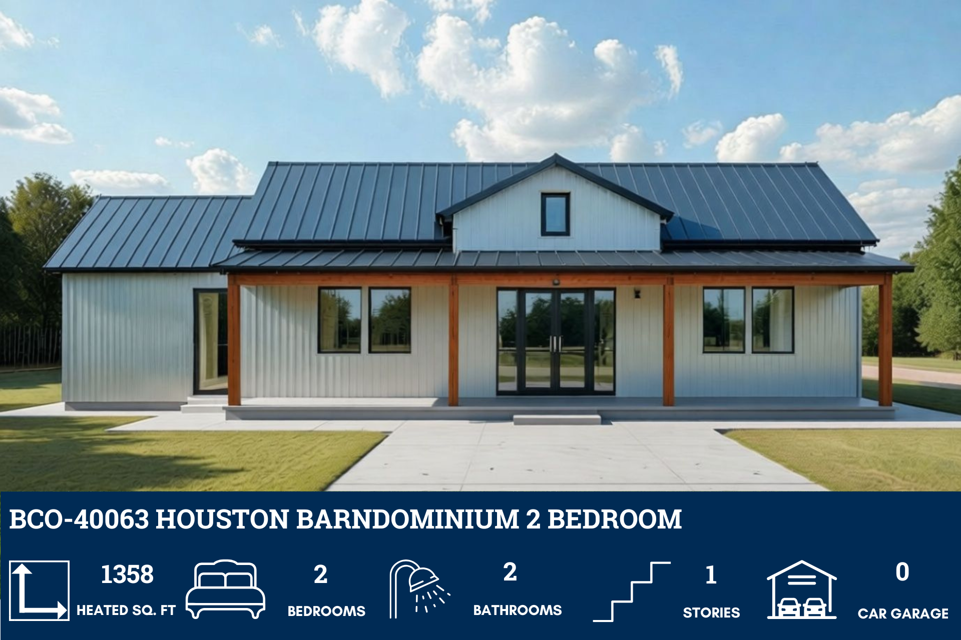 BCO-40063 Houston Barndominium House Plan – Barndominium Plans