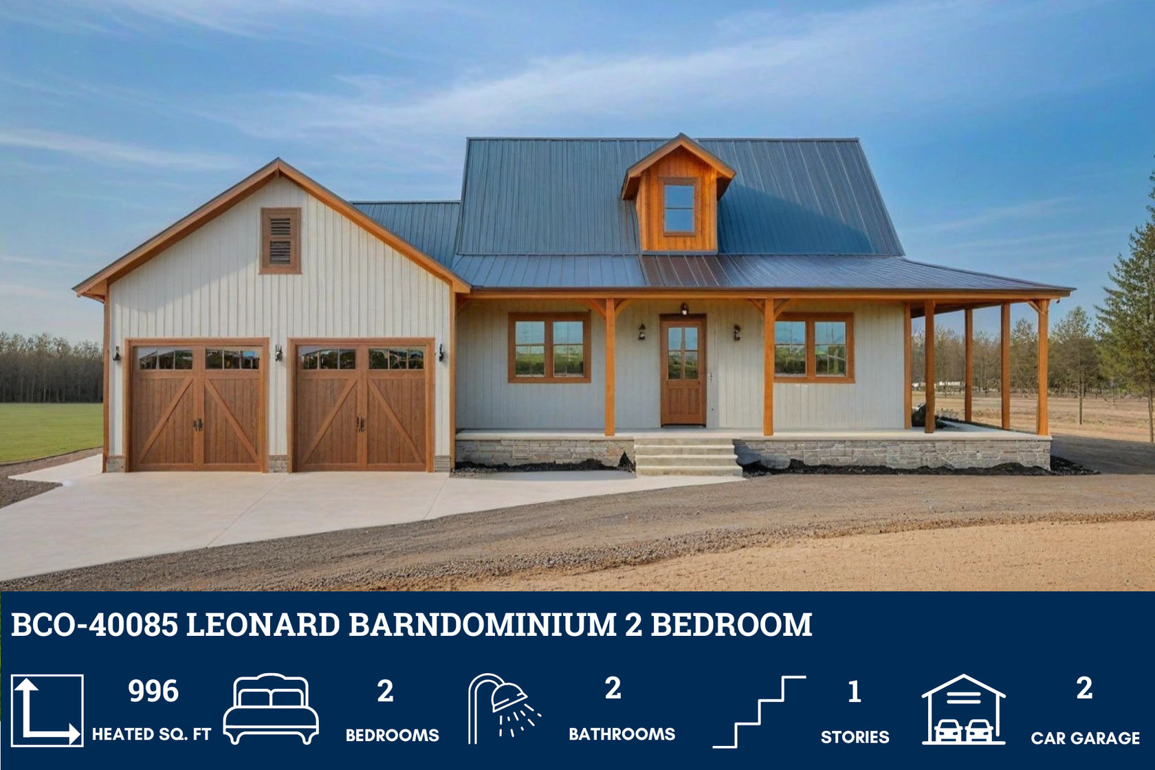 BCO-40085 Leonard Barndominium House Plan – Barndominium Plans
