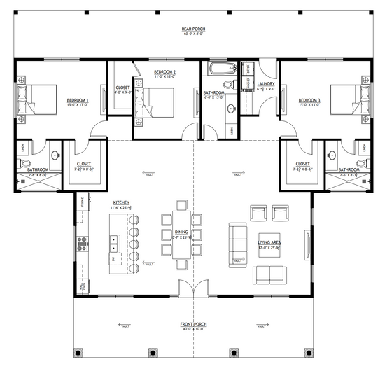 BCO-40098 General Barndominium House Plan – Barndominium Plans