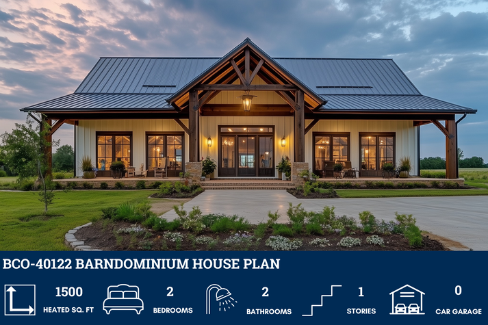 BCO-40122 Carl Barndominium House Plan – Barndominium Plans