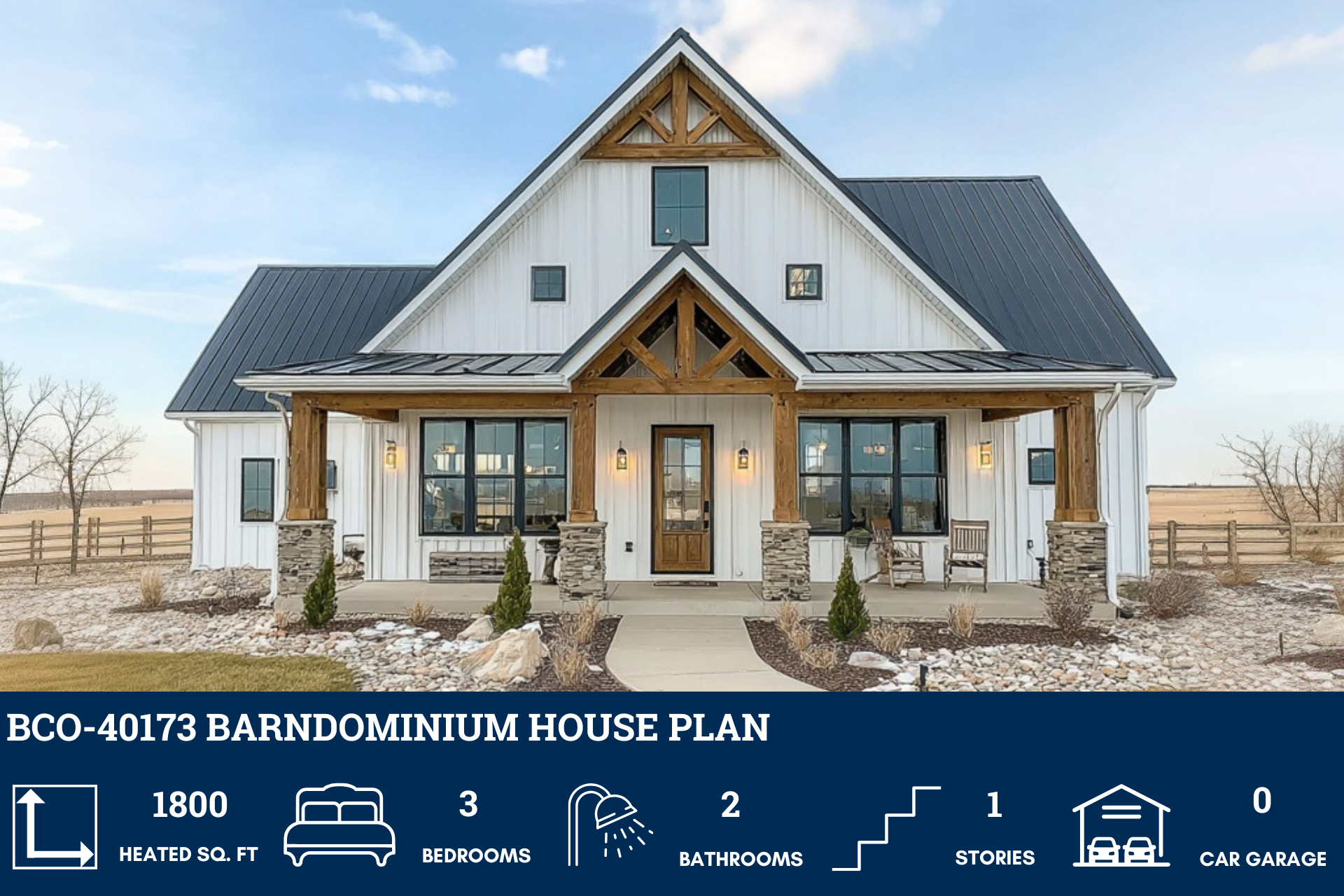 BCO-40173 Barndominium House Plan – Barndominium Plans