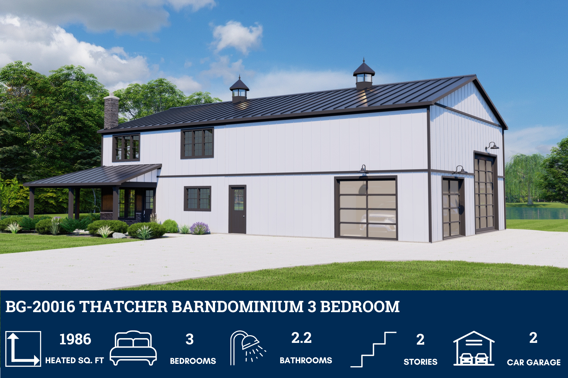 BG-20016 Thatcher Barndominium House Plan – Barndominium Plans