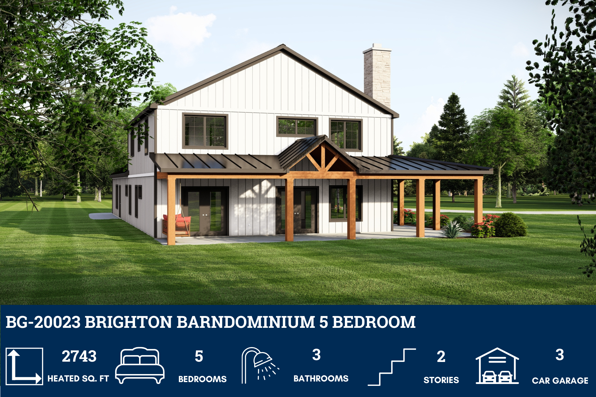BG-20023 Brighton Barndominium House Plan – Barndominium Plans