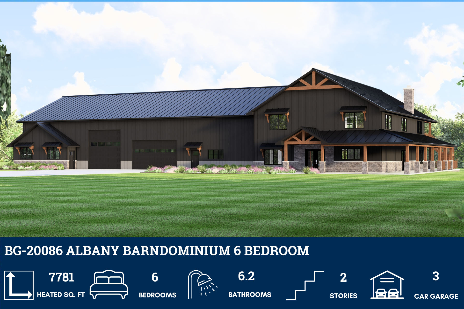 BG-20086 Albany Barndominium House Plan – Barndominium Plans