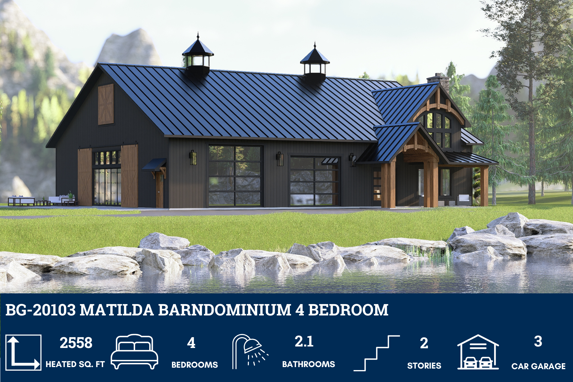 Lakefront Barndominium Plans