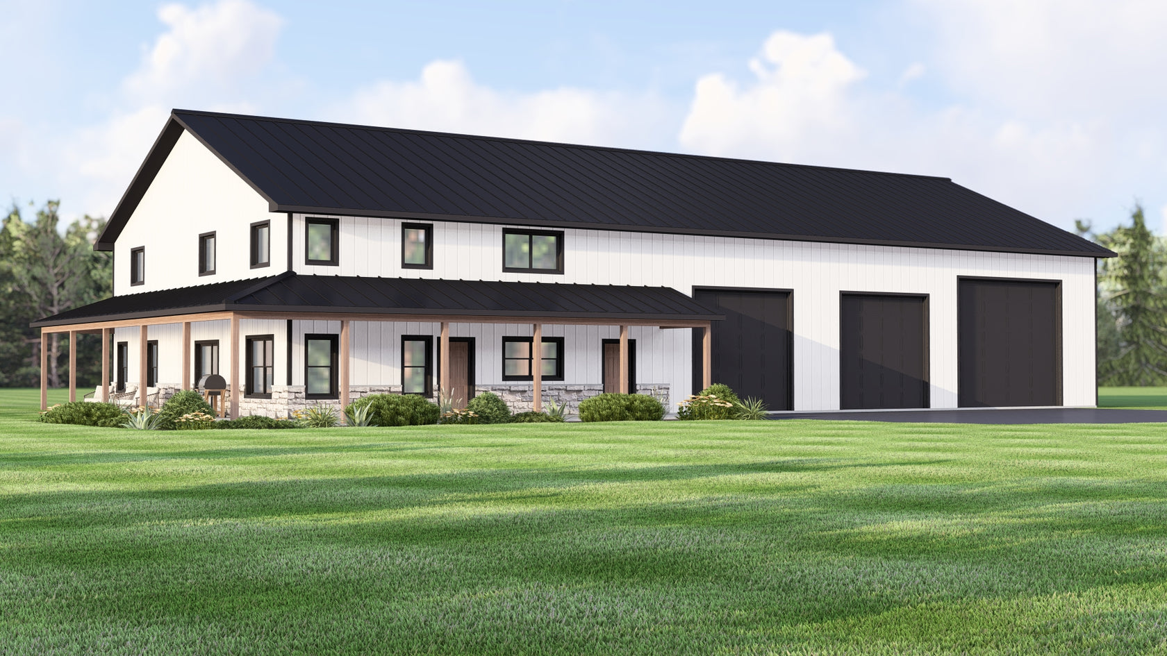 BG-20108 Vance Barndominium House Plan – Barndominium Plans