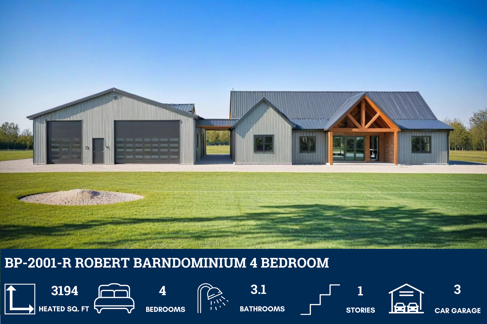 BP-2001-R Robert Barndominium House Plan – Barndominium Plans