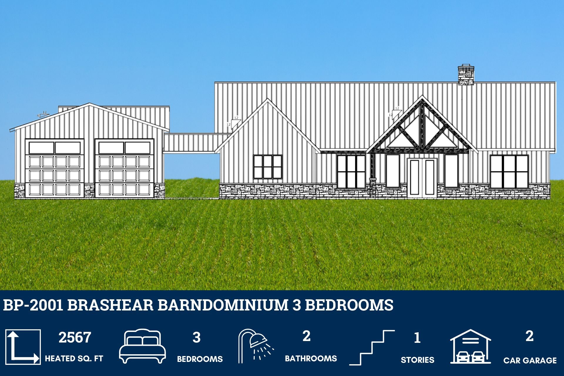 BP-2001 Brashear Barndominium House Plans – Barndominium Plans