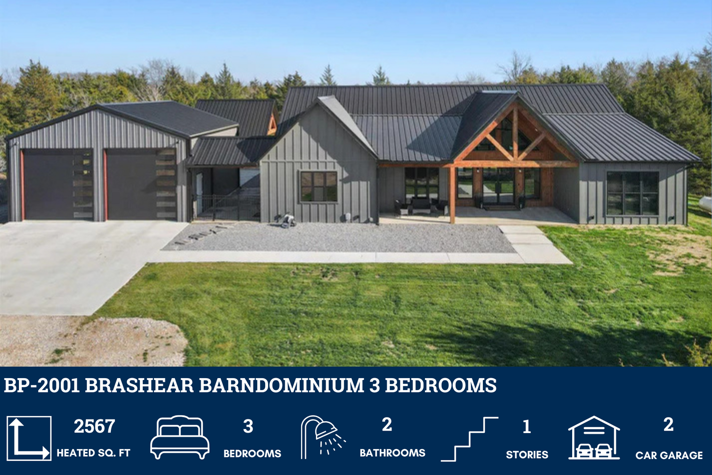 BP-2001 Brashear Barndominium House Plans – Barndominium Plans