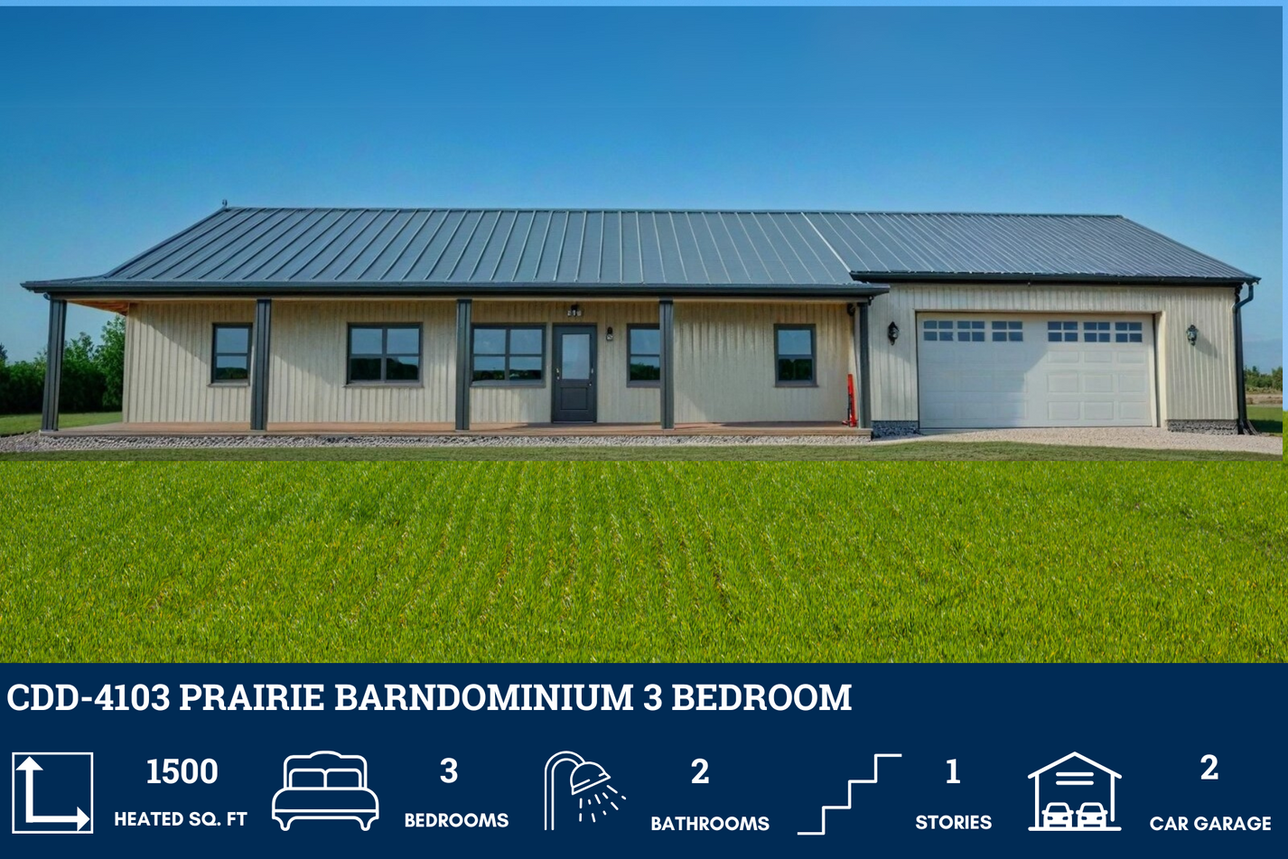 CDD-4103 Prairie Barndominium House Plan – Barndominium Plans