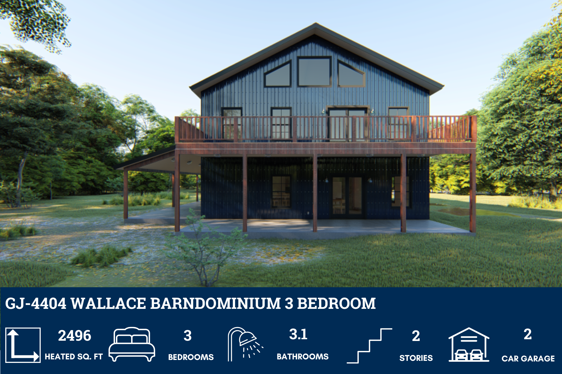 GJ-4404 Wallace Barndominium House Plan – Barndominium Plans