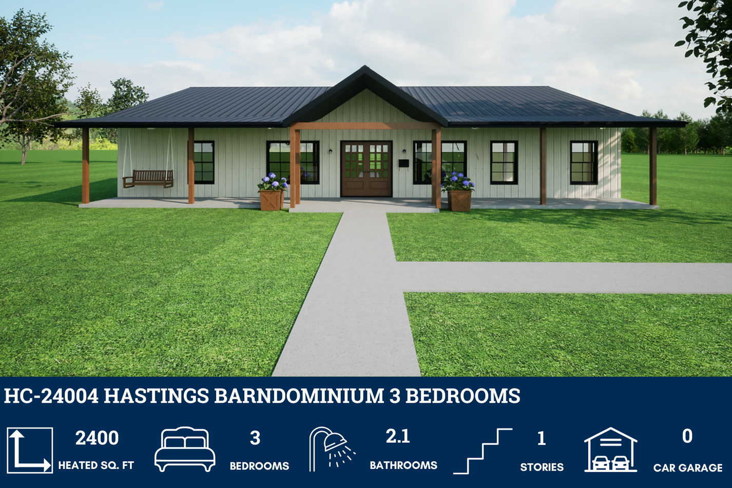 HC-24004 Hastings Barndominium House Plan – Barndominium Plans