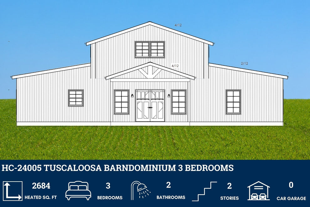 HC-24005 Tuscaloosa Barndominium House Plan – Barndominium Plans