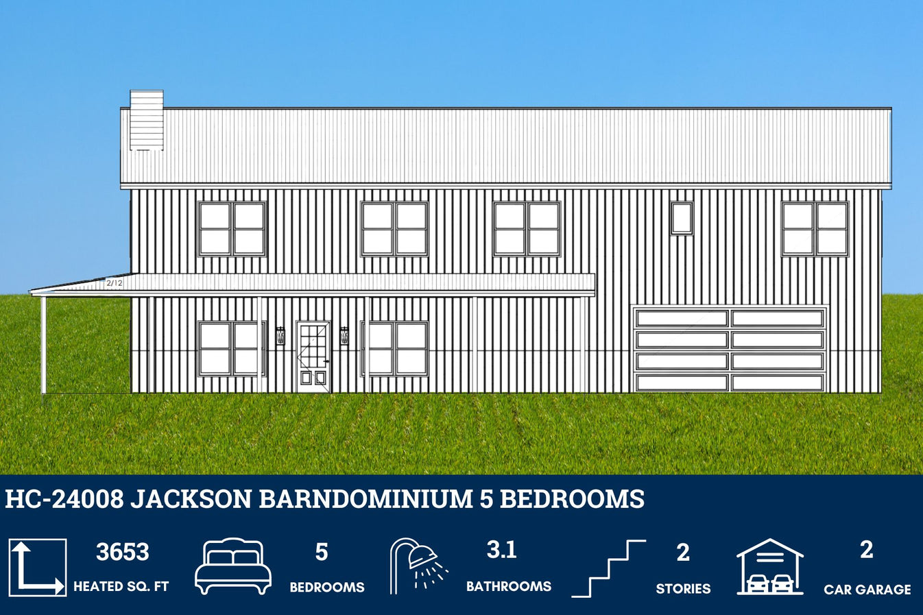 HC-24008 Jackson Barndominium House Plan – Barndominium Plans