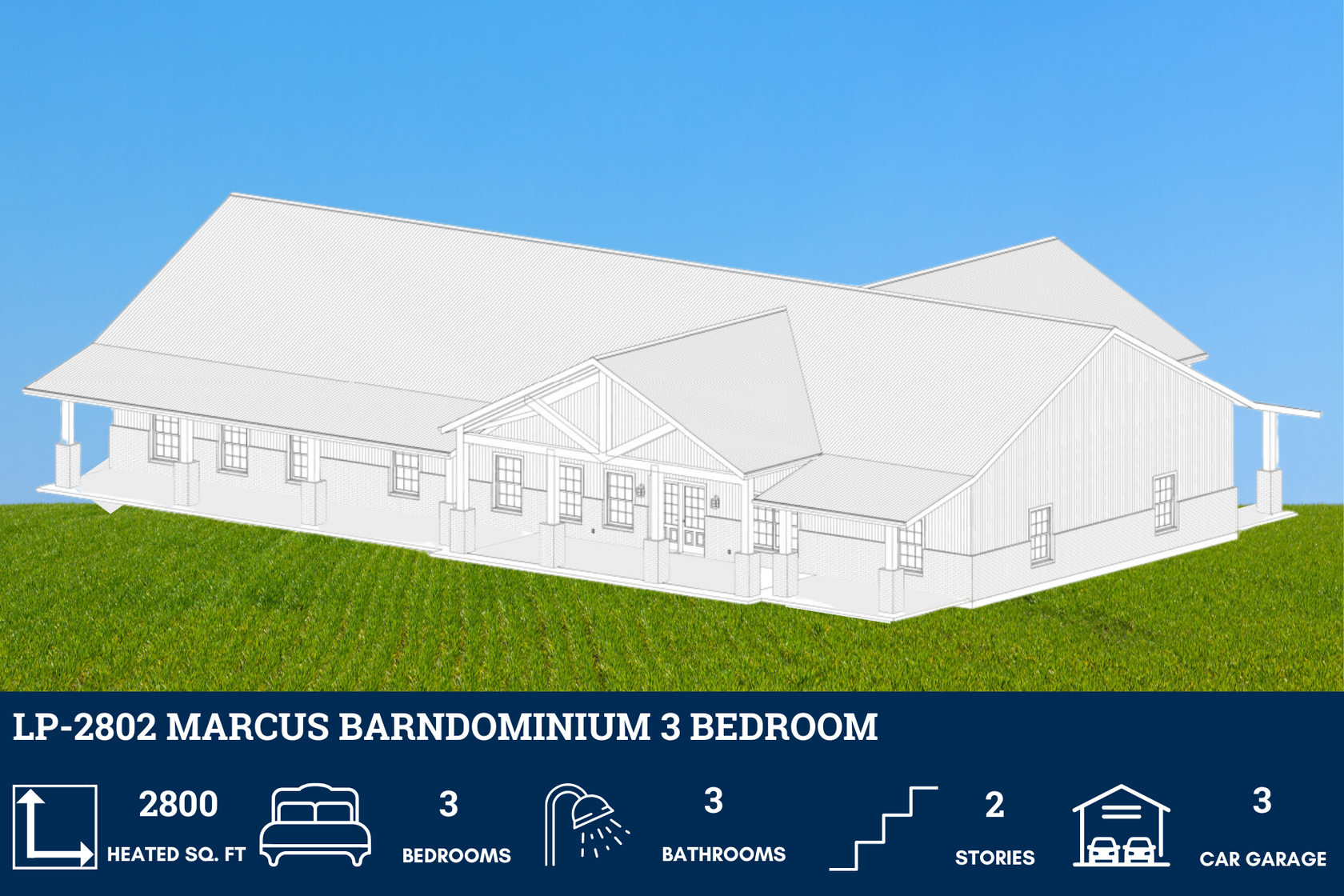 LP-2802 Marcus Barndominium House Plans – Barndominium Plans