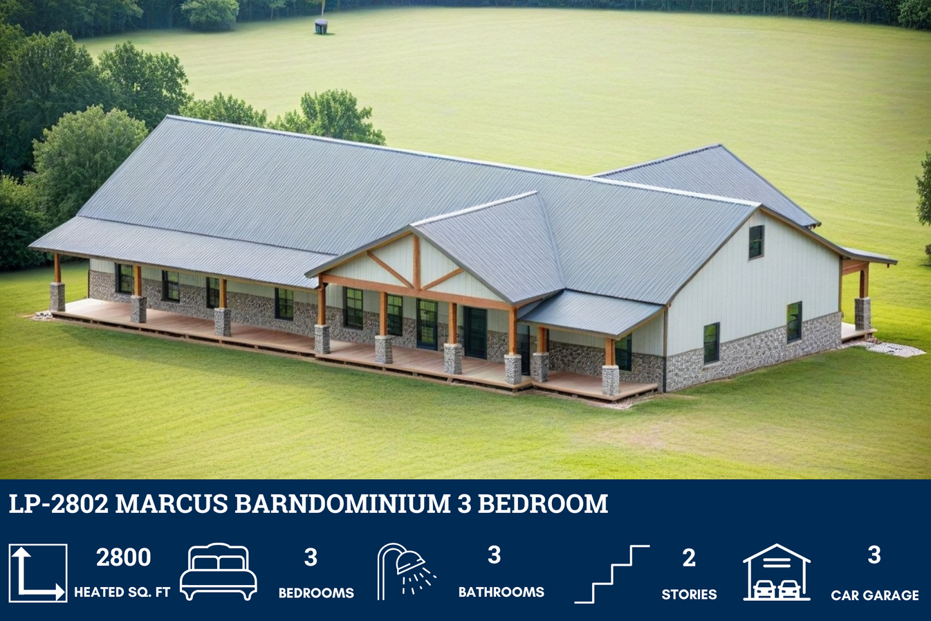LP-2802 Marcus Barndominium House Plans – Barndominium Plans