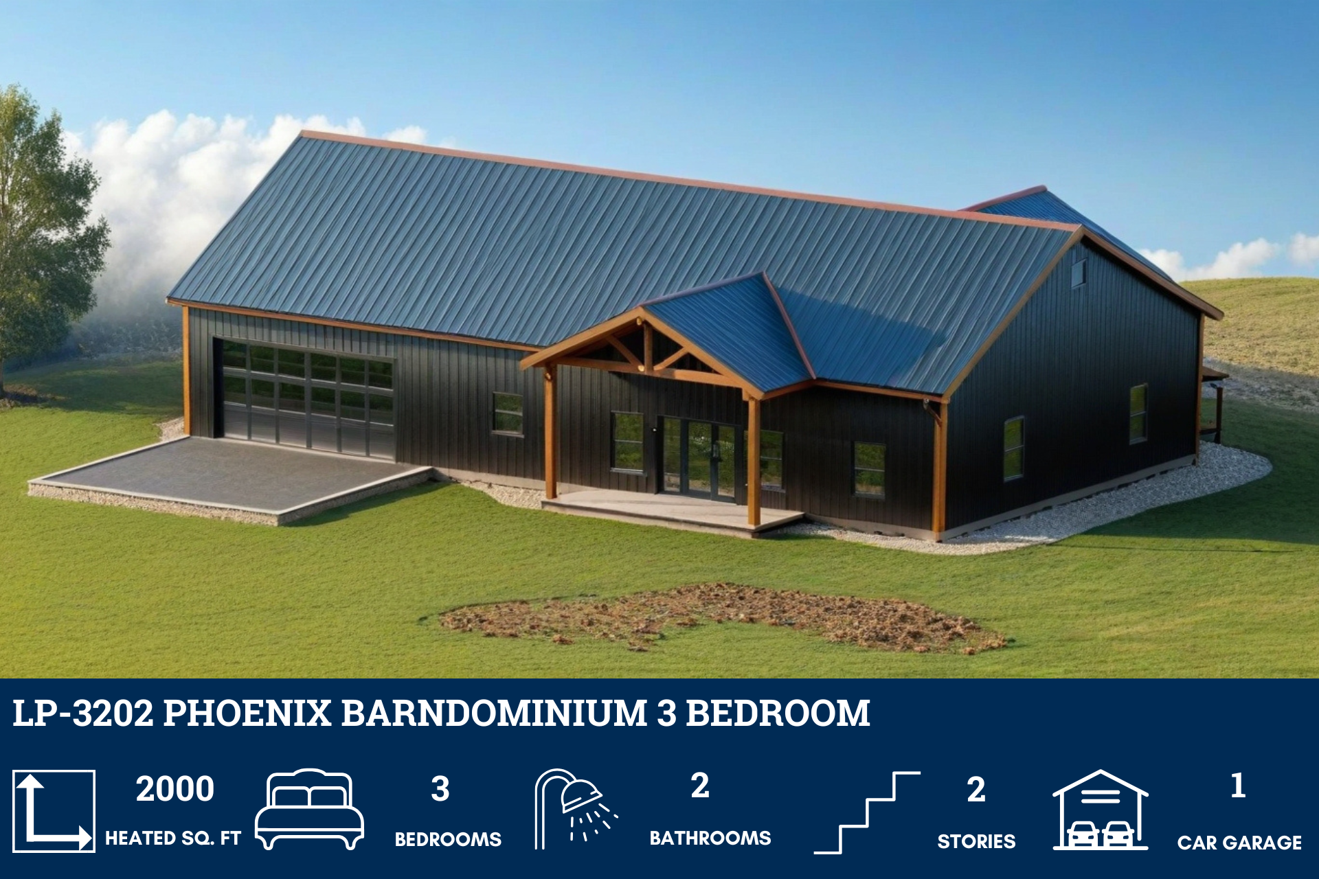 LP-3202 Phoenix Barndominium House Plan – Barndominium Plans