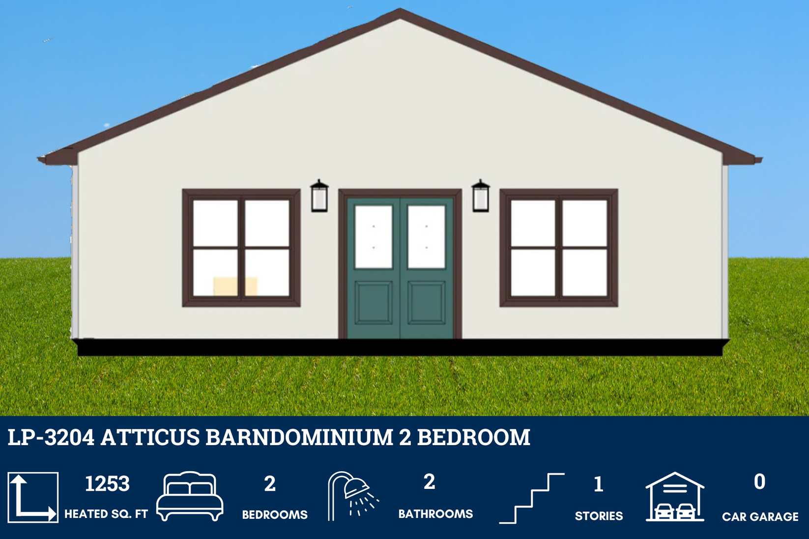 PL-3204 Atticus Barndominium House Plan – Barndominium Plans