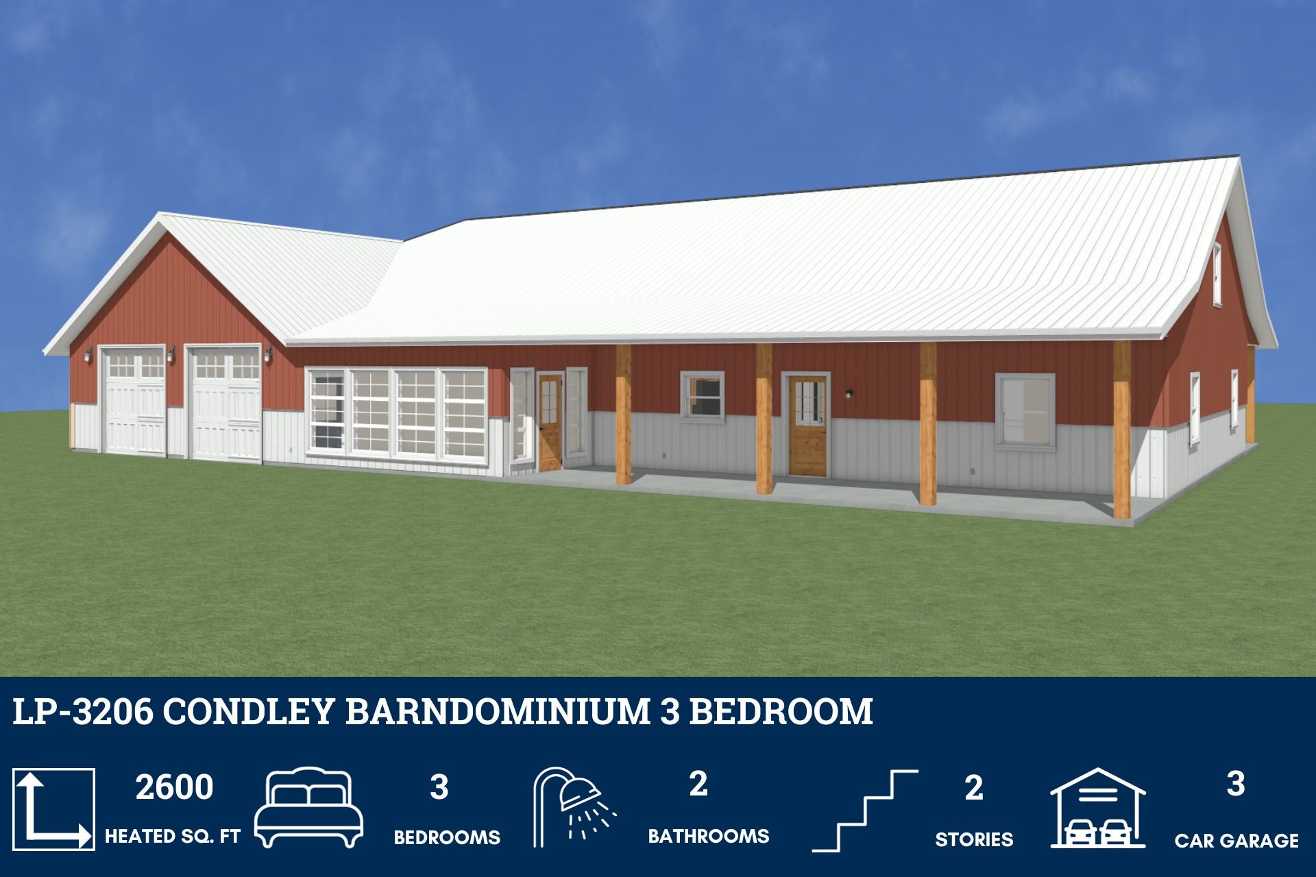 LP-3206 Condley Barndominium House Plan – Barndominium Plans