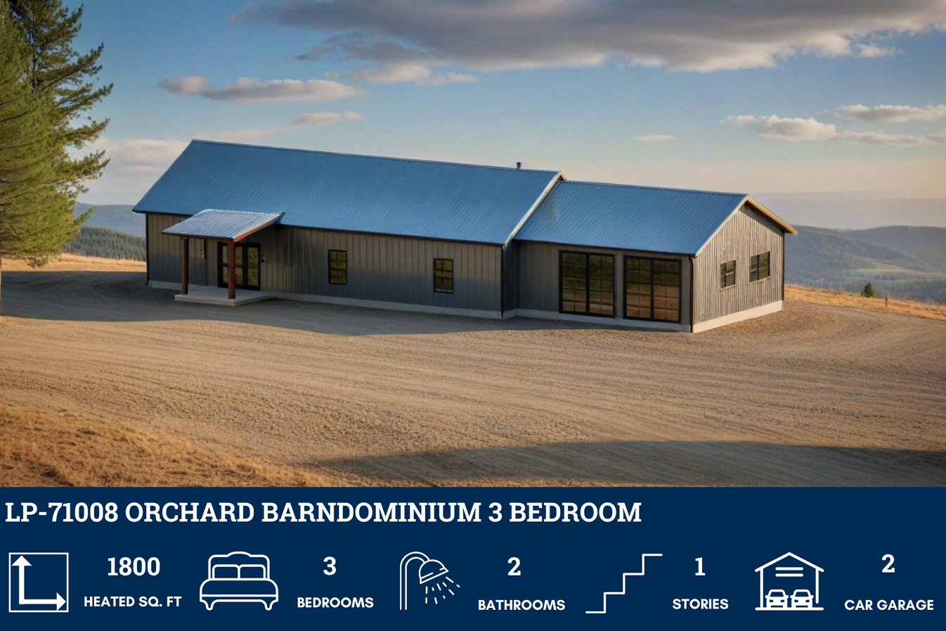 LP-71008 Orchard Barndominium House Plan – Barndominium Plans
