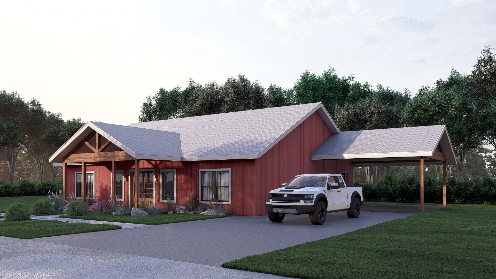 PL-61101-Duplex Barndominium House Plan – Barndominium Plans