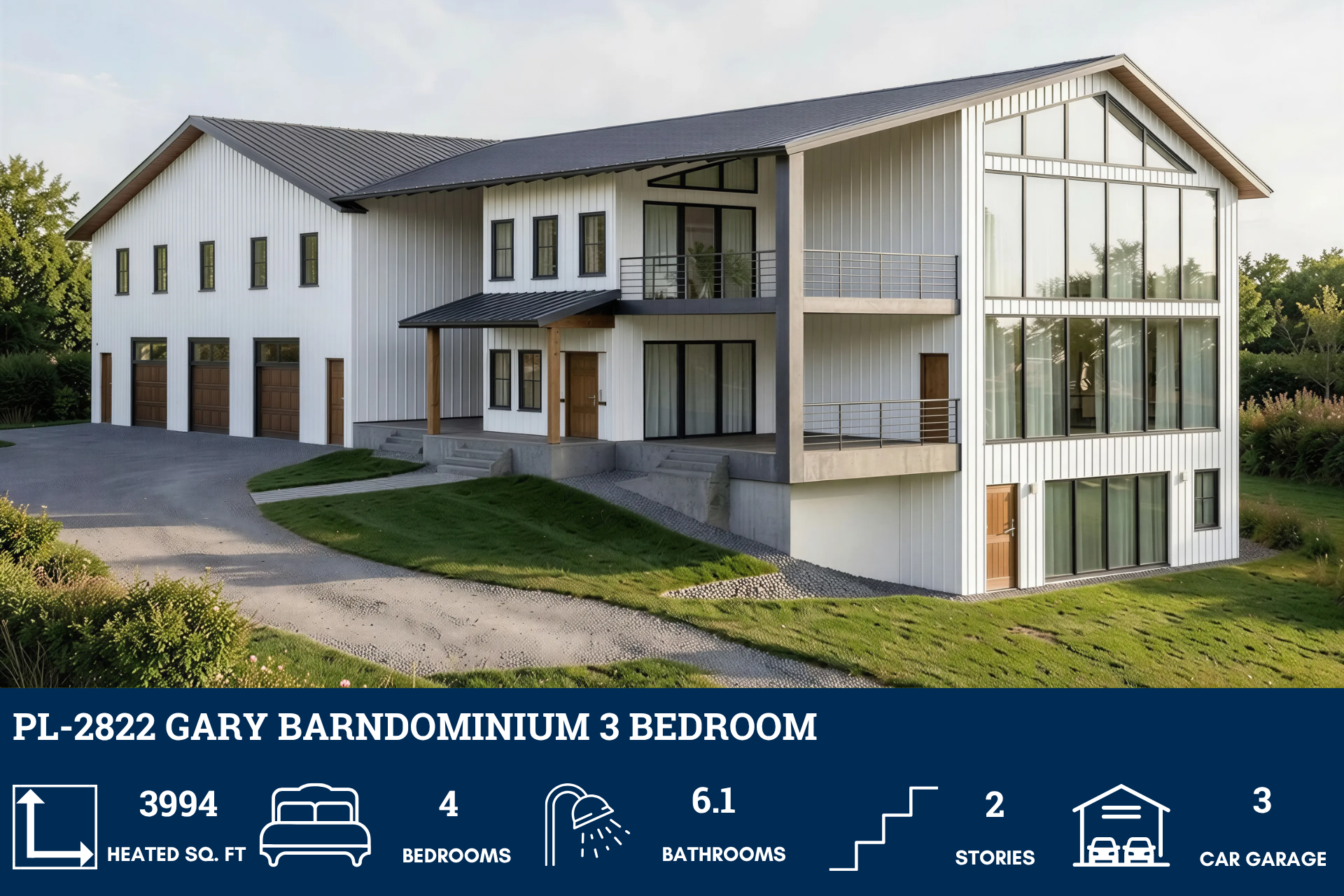 PL-2822 Gary Barndominium House Plan – Barndominium Plans