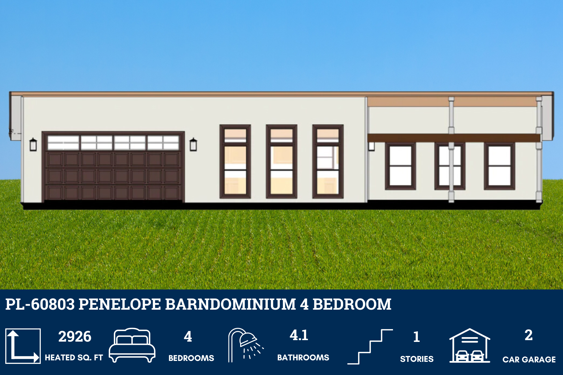 PL-60803 Penelope Barndominium House Plan – Barndominium Plans