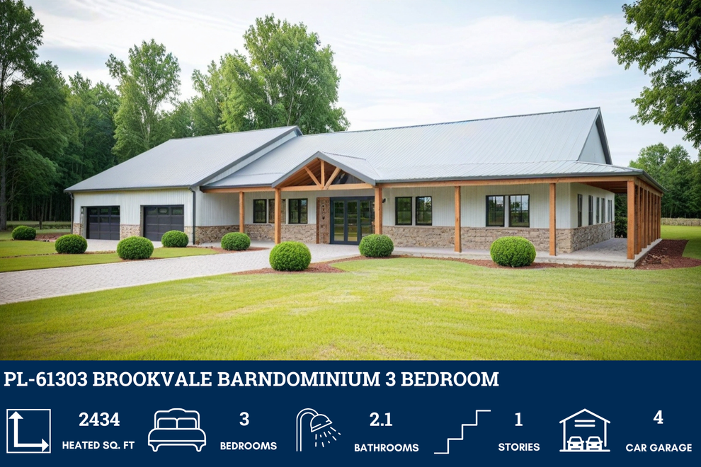 PL-61303 Brookvale Barndominium House Plan – Barndominium Plans