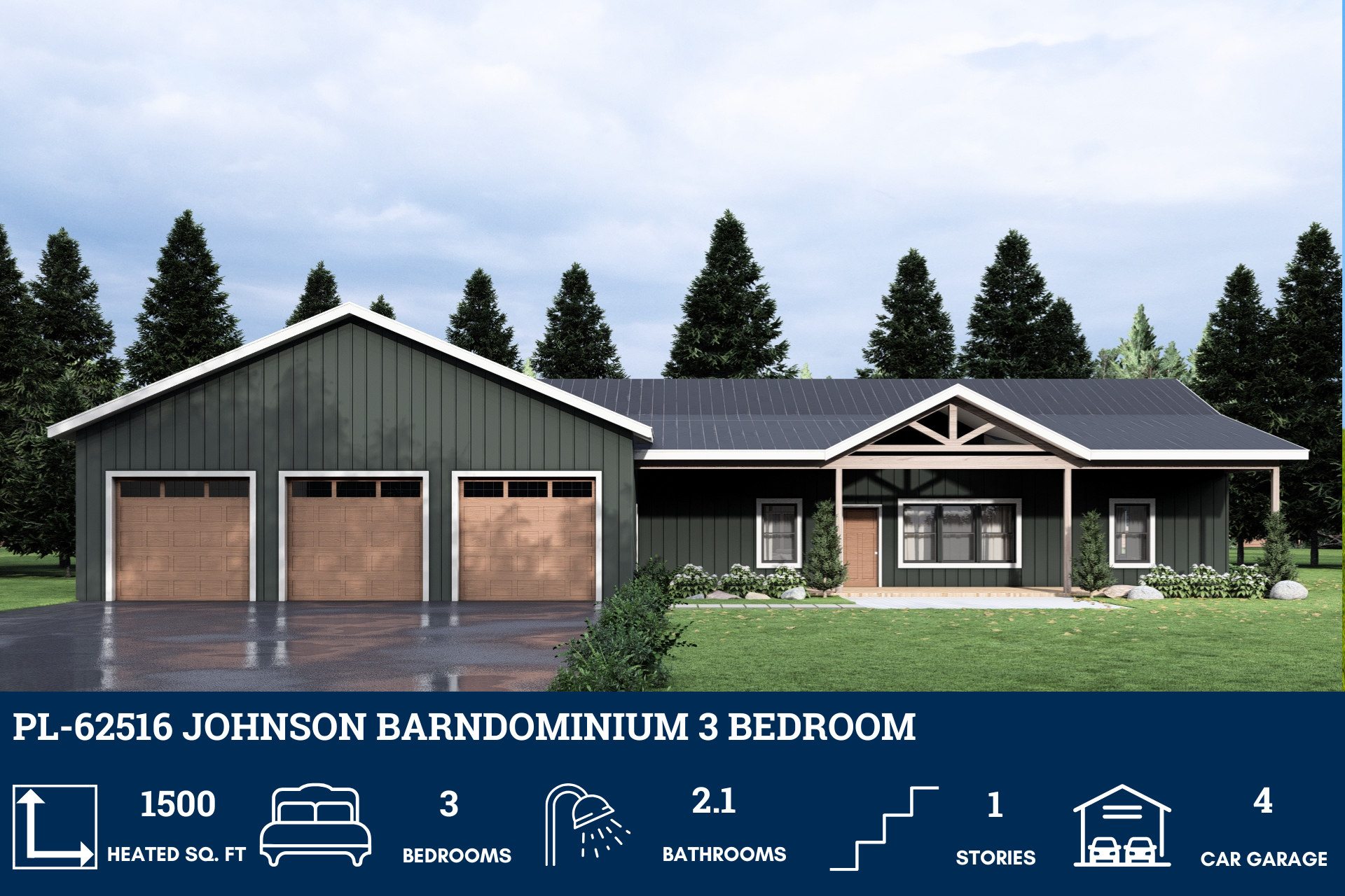 One Story Ranch Style House Plans Pole Barn
