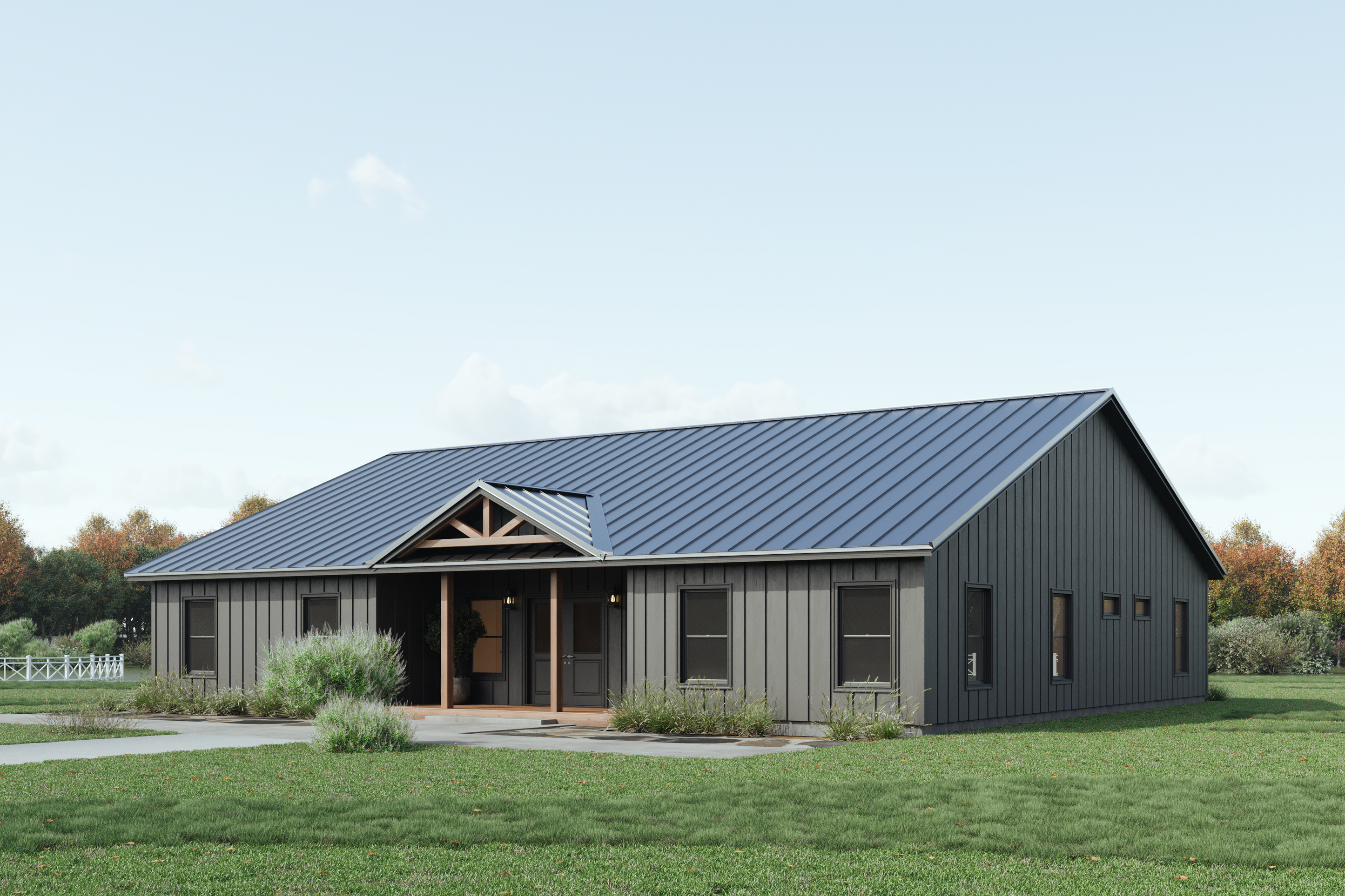 PL-62842 Long Barndominium House Plan – Barndominium Plans