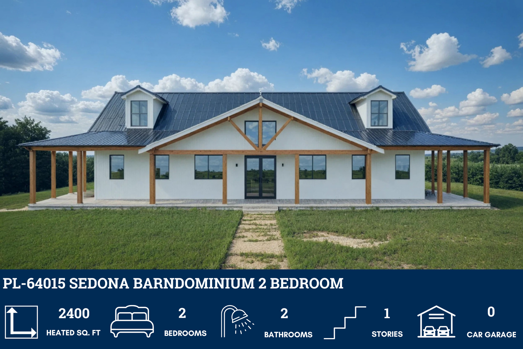 PL-64015 Sedona Barndominium House Plan – Barndominium Plans