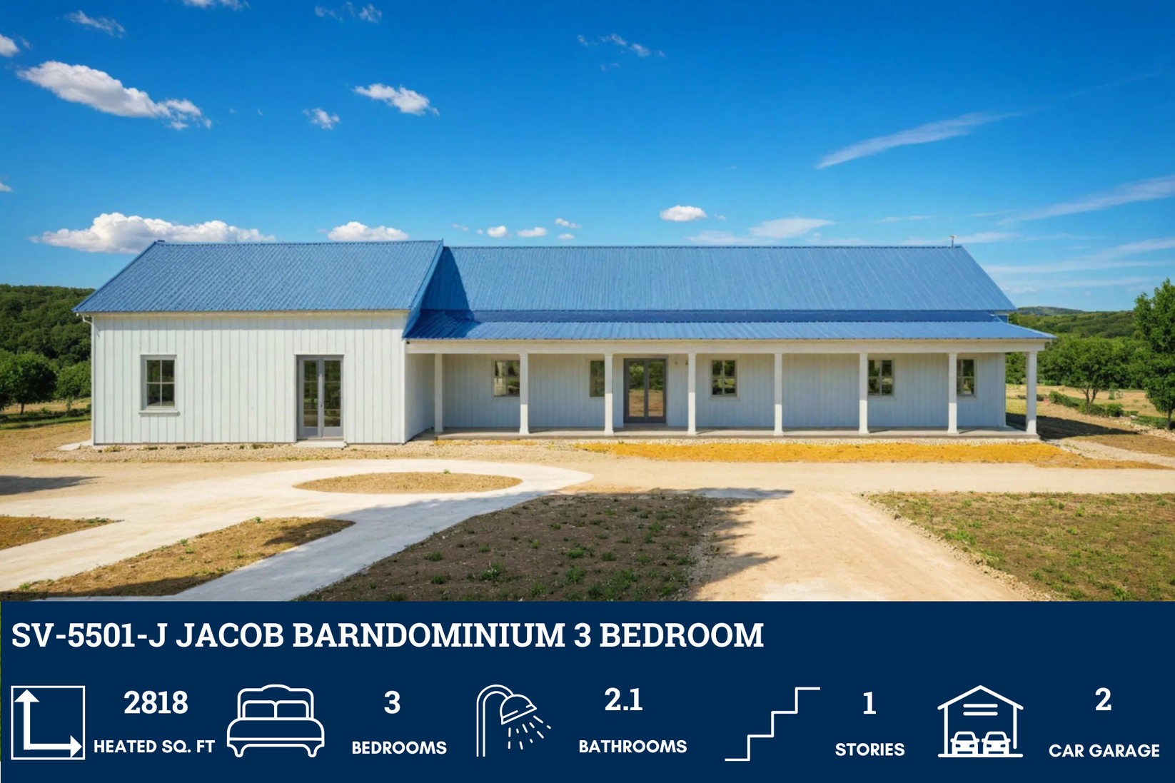 SV-5501-J Jacob Barndominium House Plan – Barndominium Plans