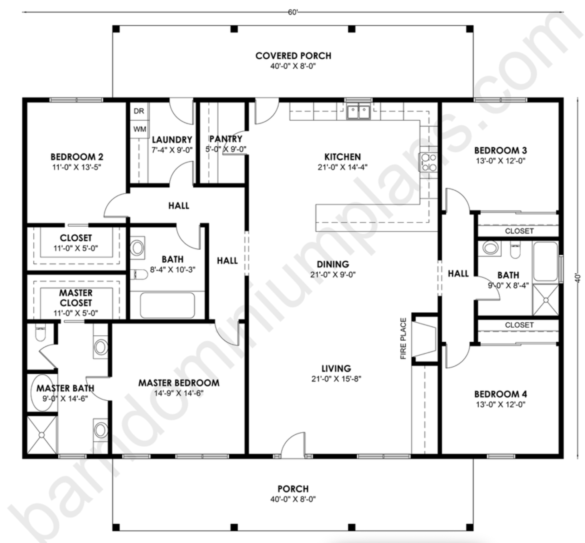 BCO-40174 Barndominium House Plan – Barndominium Plans