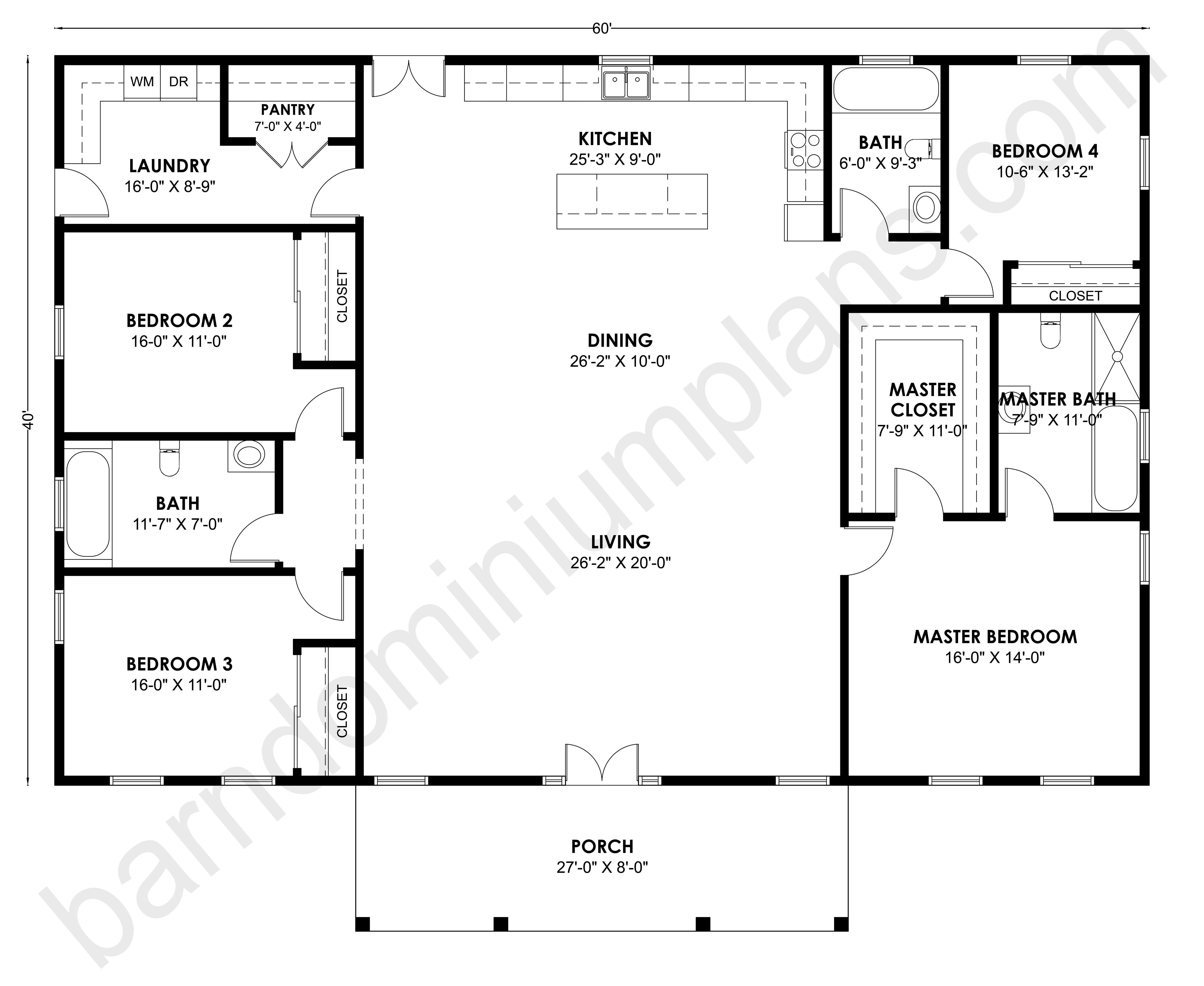 BCO-40186 Barndominium House Plan – Barndominium Plans